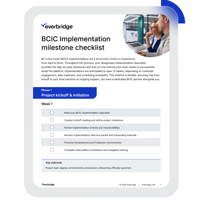 BC in the Cloud Implementation - lp - Everbridge